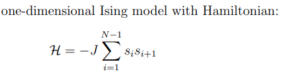Solved one-dimensional Ising model with Hamiltonian: N-1 | Chegg.com