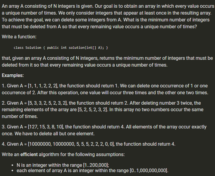 Solved An array A consisting of Nintegers is given. Our goal | Chegg.com