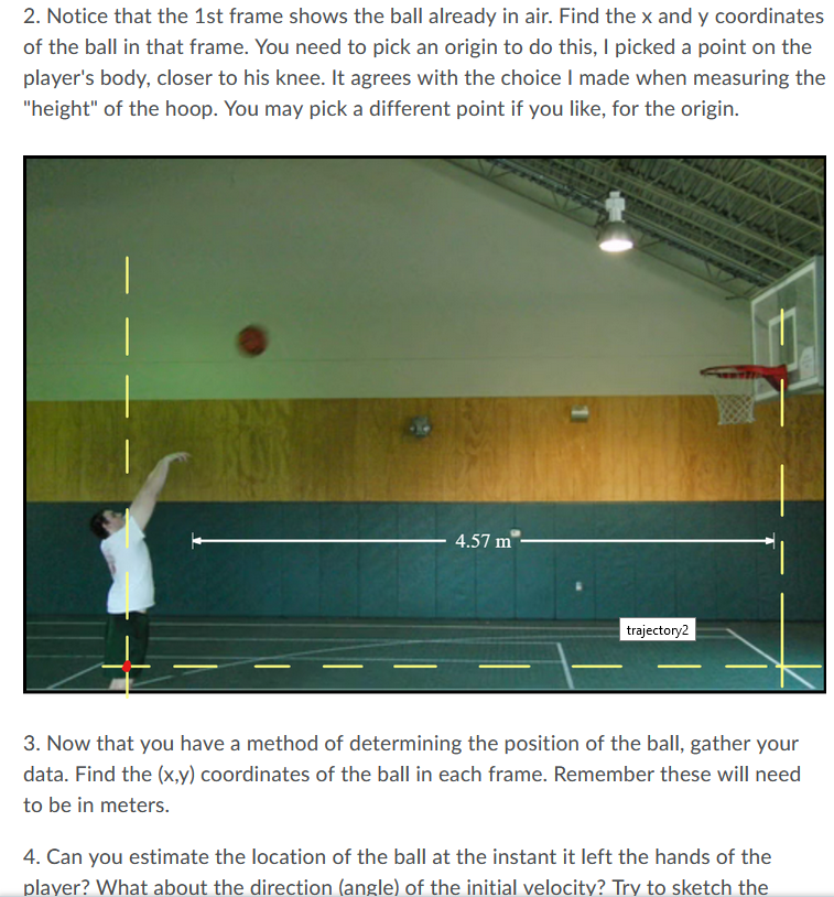 Solved TRAJECTORY of a basketball free throw. INSTRUCTIONS | Chegg.com