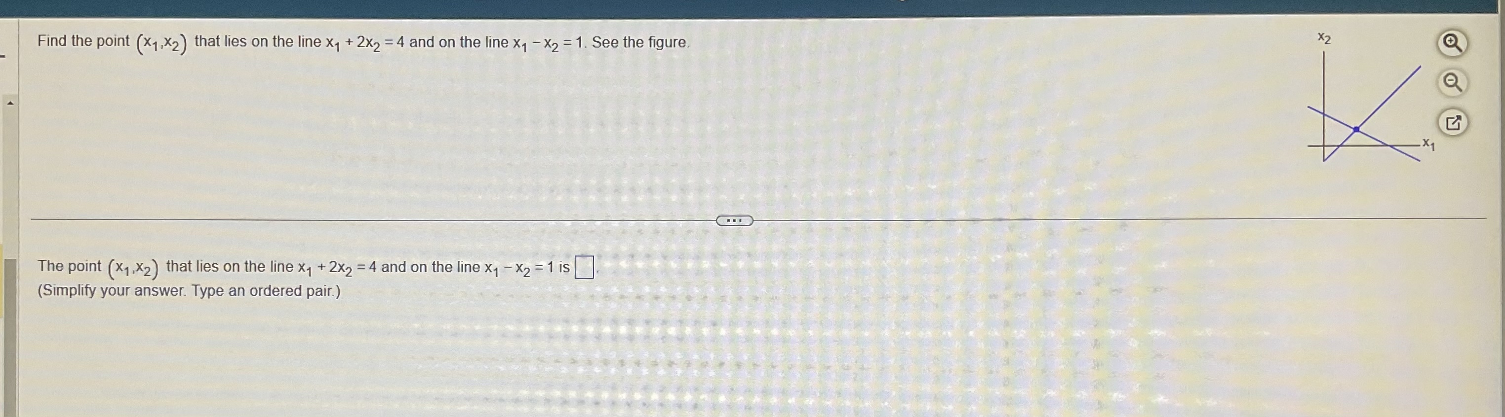 Solved Find the point (x1,x2) that lies on the line x1+2x2=4 | Chegg.com