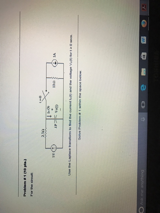 Solved For the circuit: Use the Laplace transform to find | Chegg.com