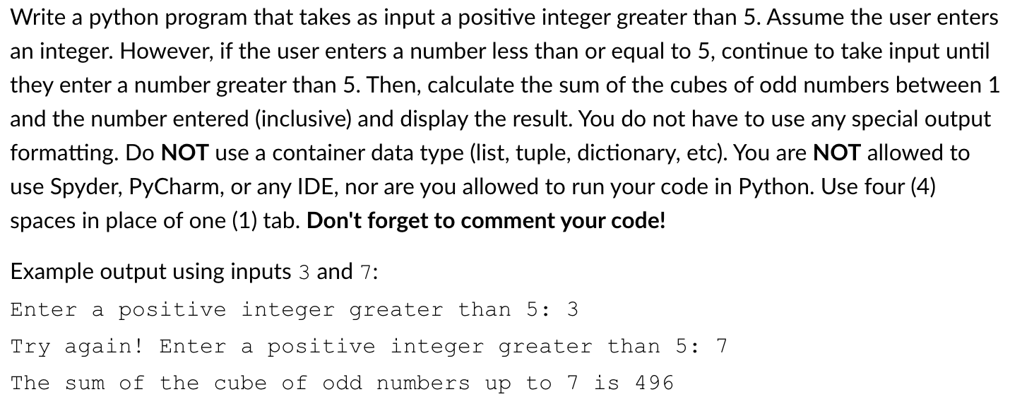 Solved Write a python program that takes as input a positive | Chegg.com