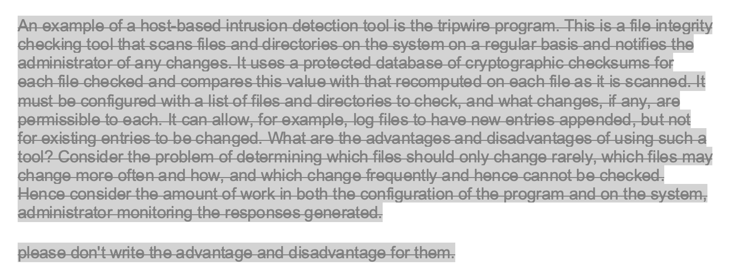 Solved An example of a host-based intrusion detection tool | Chegg.com