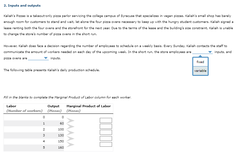 Solved On the following graph, plot Kaliah's production | Chegg.com