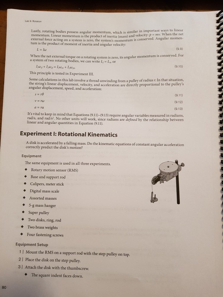 Lab9 Rotation Introduction The Motion Of Rigid Bod... | Chegg.com