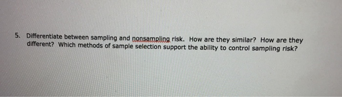Solved 5. Differentiate between sampling and nonsampling | Chegg.com