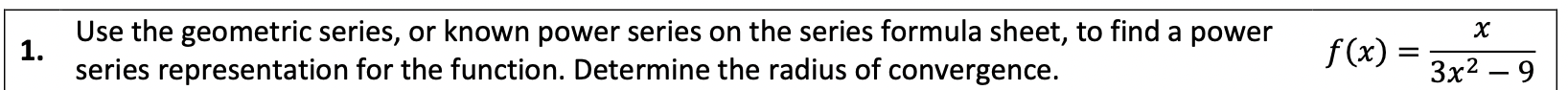 Solved Use the geometric series, or known power series on | Chegg.com