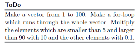 Solved ToDo Make a vector from 1 to 100. Make a for-loop | Chegg.com