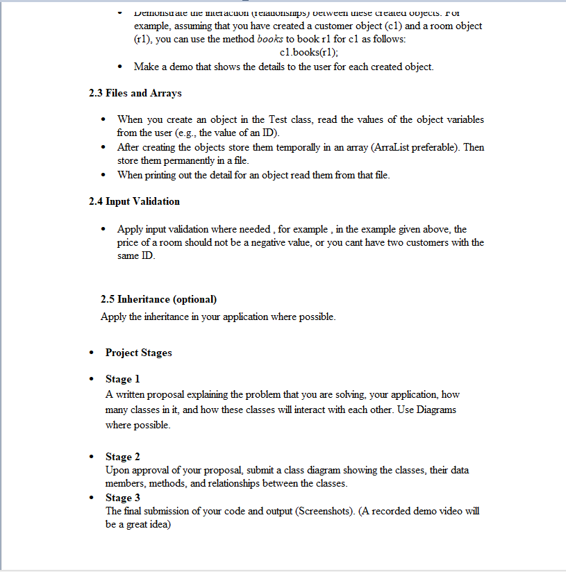 Solved Oriented Programming 1 Group Course Project • | Chegg.com