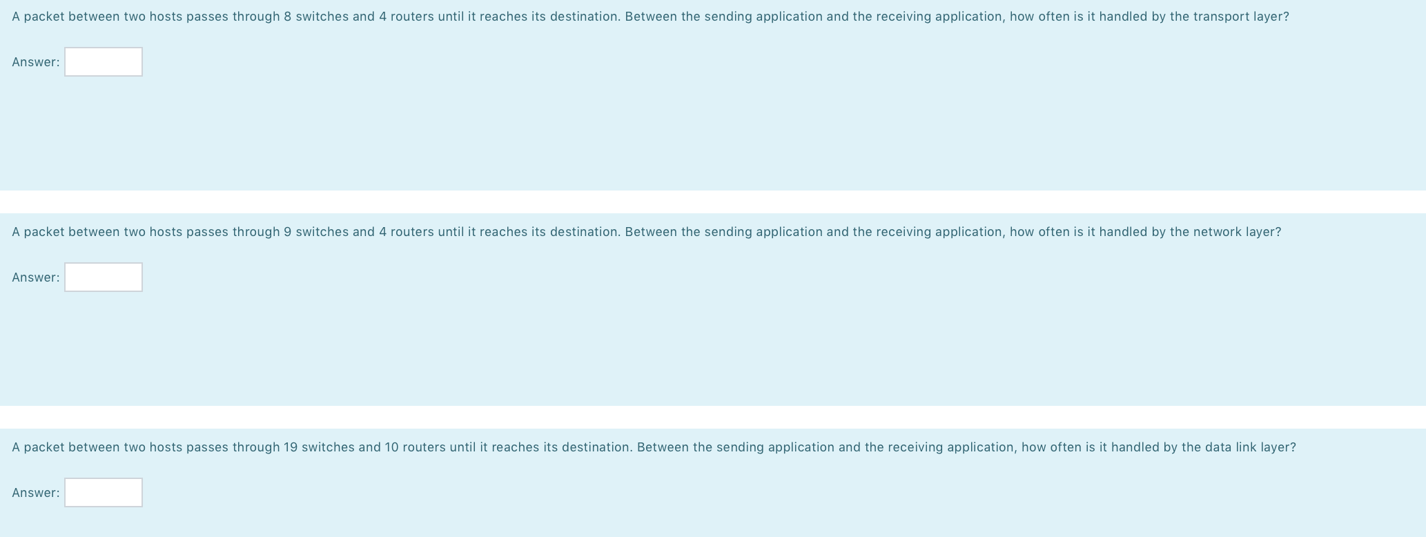 Solved A packet between two hosts passes through 8 switches | Chegg.com