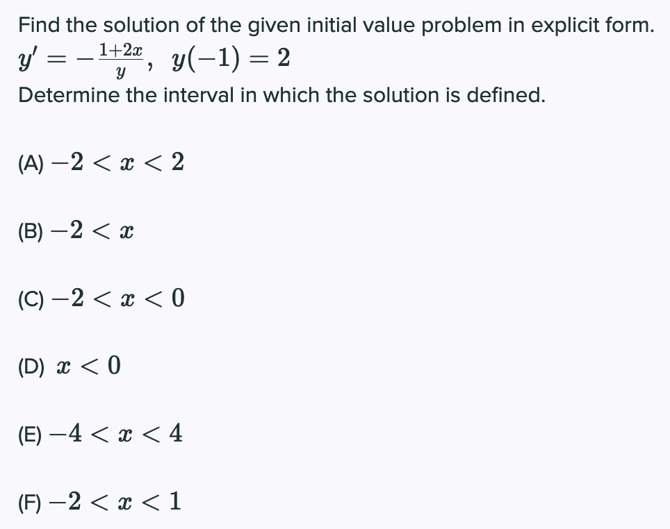 Solved Find the solution of the given initial value problem | Chegg.com