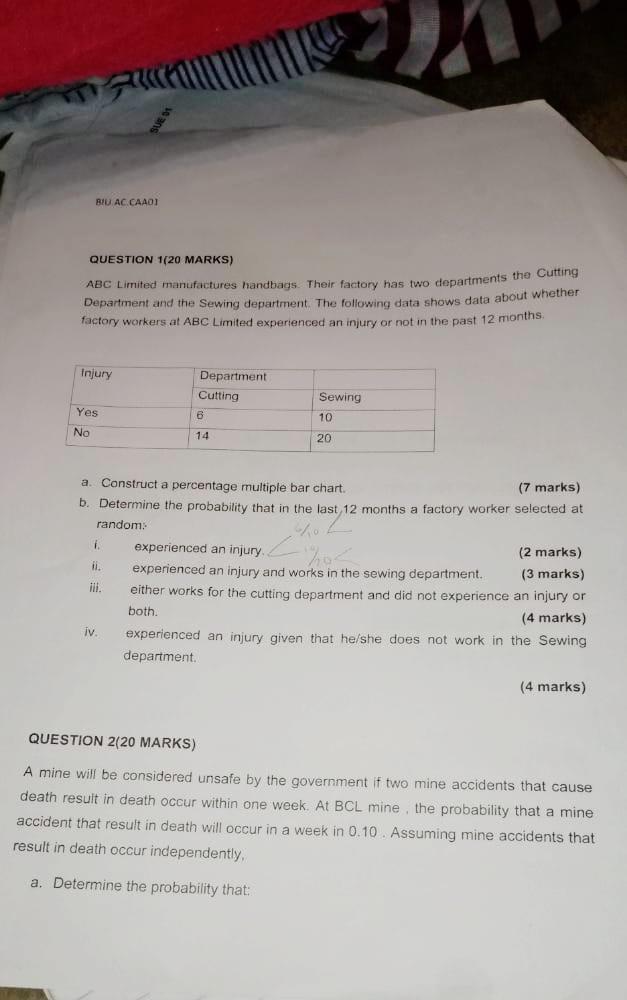 QUESTION 1(20 MARKS) ABC Limited manufactures | Chegg.com