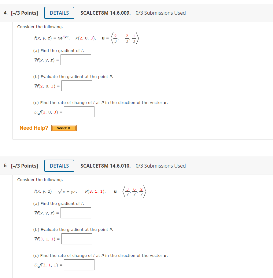 Solved 1. [-/1 Points] DETAILS SCALCET8M 14.6.004. 0/3 | Chegg.com