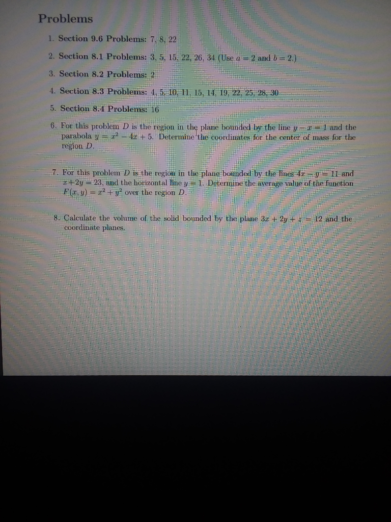 Solved Can I get 6,7,8 answered? I'm having a hard time | Chegg.com