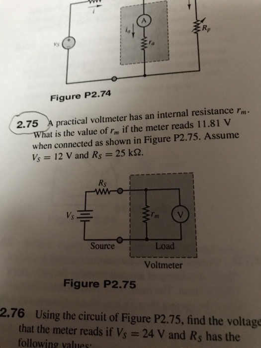 Solved A practical voltmeter has an internal resistance | Chegg.com