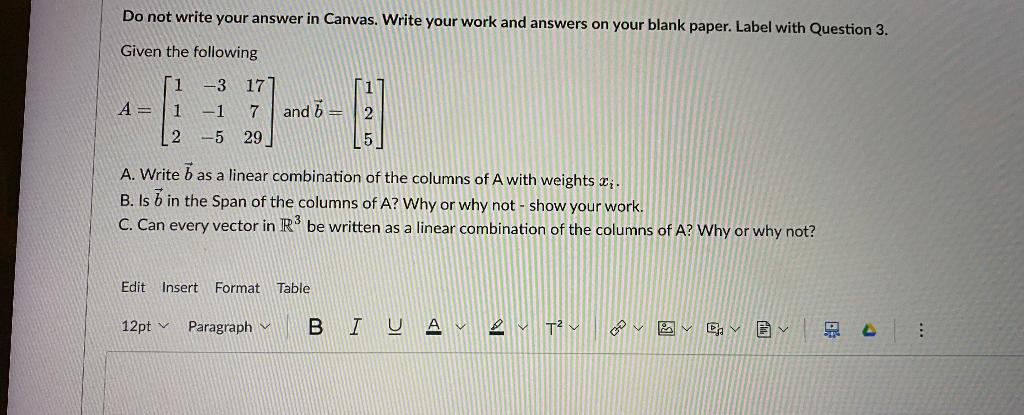 Solved Do not write your answer in Canvas. Write your work | Chegg.com