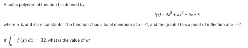 Solved A cubic polynomial function fis defined by f(x) = 4x2 | Chegg.com