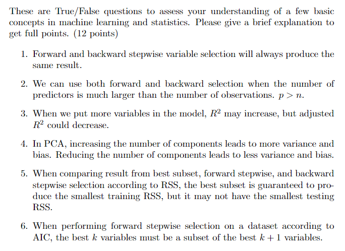 Solved These are True/False questions to assess your | Chegg.com