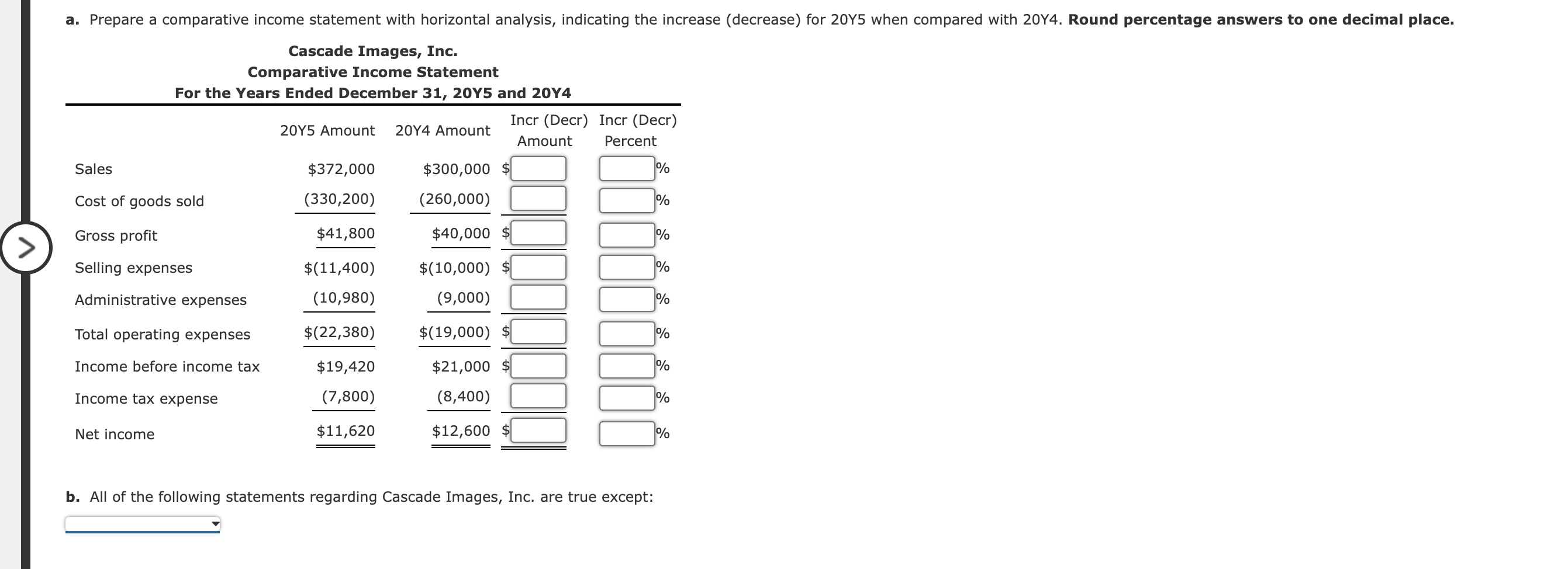solved-a-prepare-a-comparative-income-statement-with-chegg