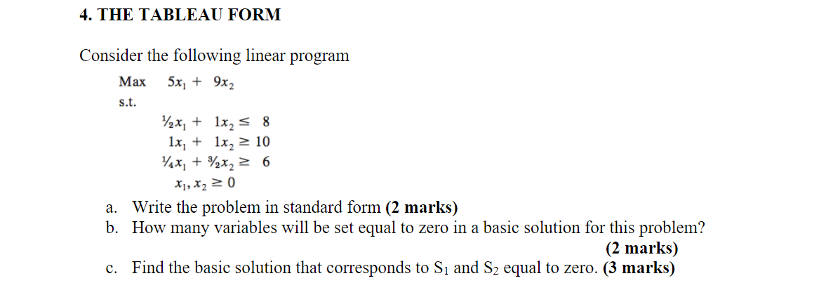 Solved Consider the following linear program Max s.t. | Chegg.com