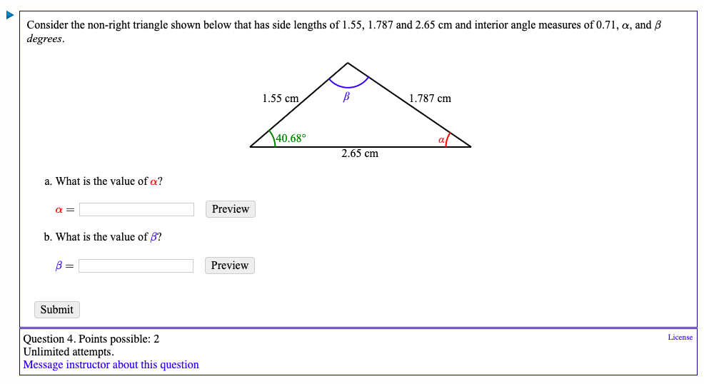 Solved Consider the non-right triangle shown below that has | Chegg.com