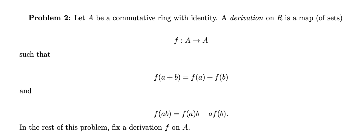 Solved Problem 2: Let A be a commutative ring with identity. | Chegg.com