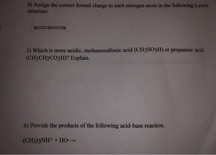 Solved 4) Assign the correct formal charge to each nitrogen | Chegg.com