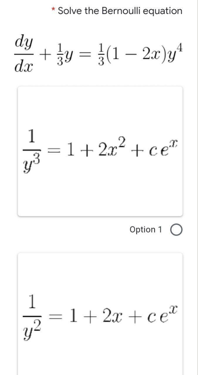 Solved * Solve the Bernoulli equation dy {(1 – 2x)y 4. = dix | Chegg.com