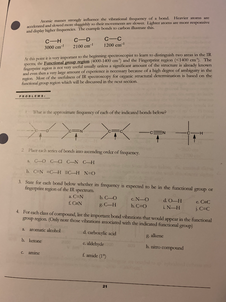 Solved SPECTROSCOPY II, IR. Infrared Spectroscopy: section 1 | Chegg.com