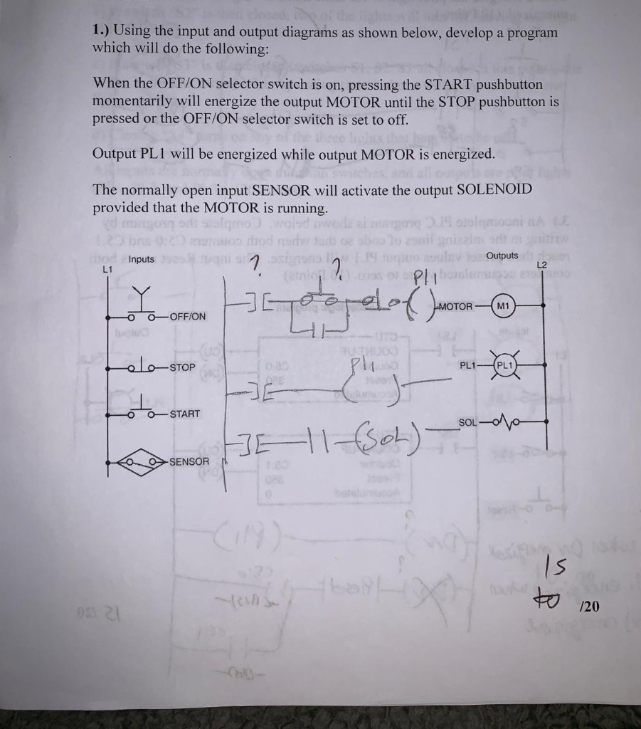 Solved 1.) Using the input and output diagrams as shown | Chegg.com