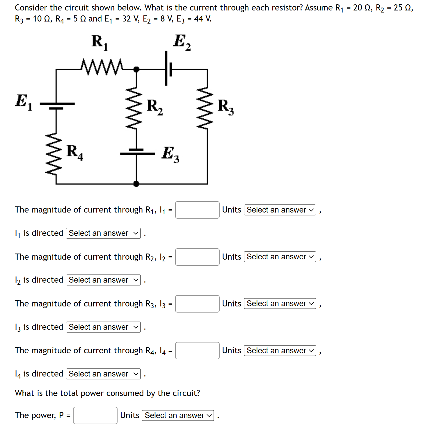 Consider the circuit shown below. What is the current | Chegg.com