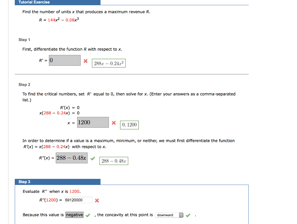 Solved Tutorial Exercise Find the number of units x that | Chegg.com