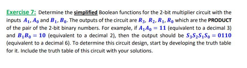 Solved Exercise 7 Determine The Simplified Boolean