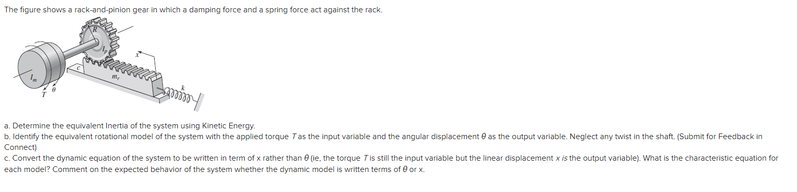 Solved The figure shows a rack-and-pinion gear in which a | Chegg.com