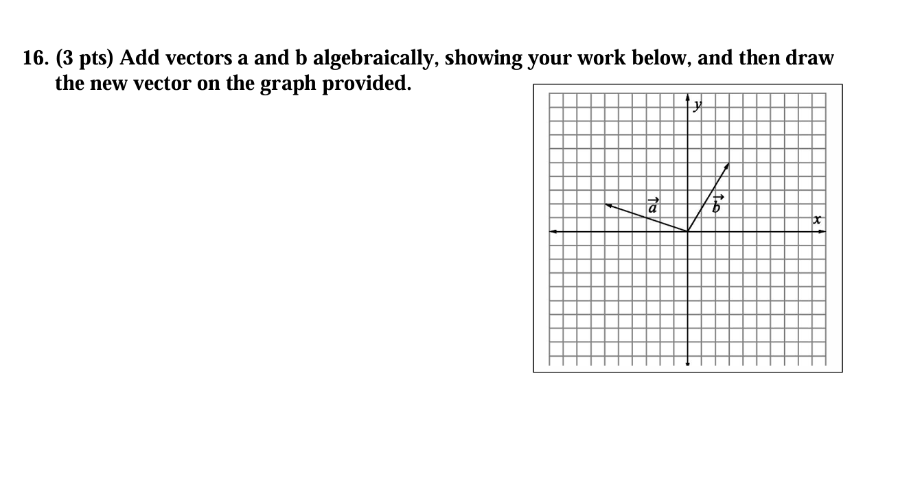Solved 16. ( 3 ﻿pts) ﻿Add vectors \( ﻿a \) ﻿and \( ﻿b \) | Chegg.com