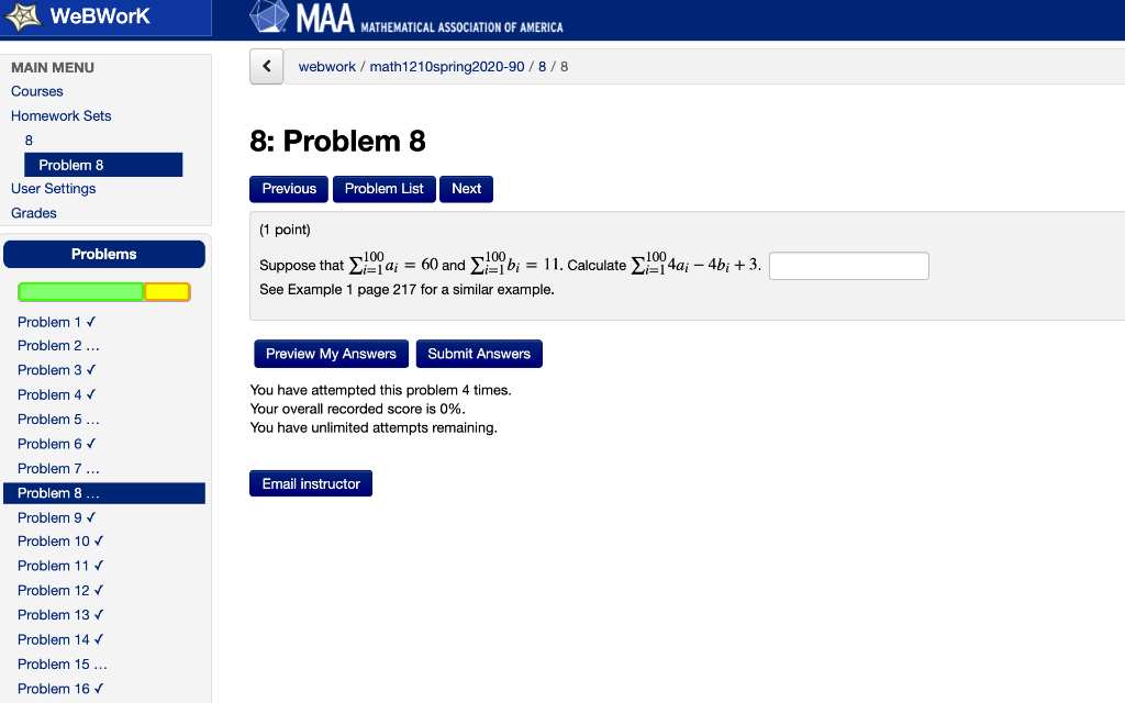 Solved WebWork MATHEMATICAL ASSOCIATION OF AMERICA | Chegg.com Solved WebWork MATHEMATICAL ASSOCIATION OF AMERICA | Chegg.com