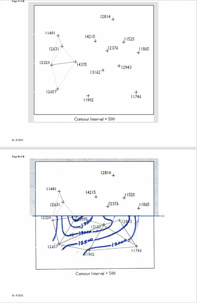 Solved Question 2: (next page) interpolate contour lines | Chegg.com