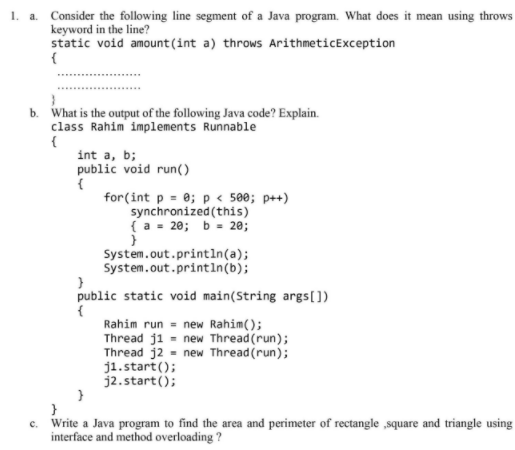 Solved 1. a. Consider the following line segment of a Java | Chegg.com
