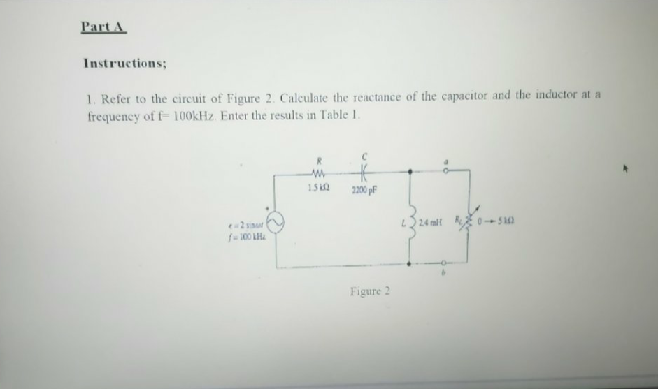 Solved Part Instructions; 1. Refer to the circuit of Figure | Chegg.com