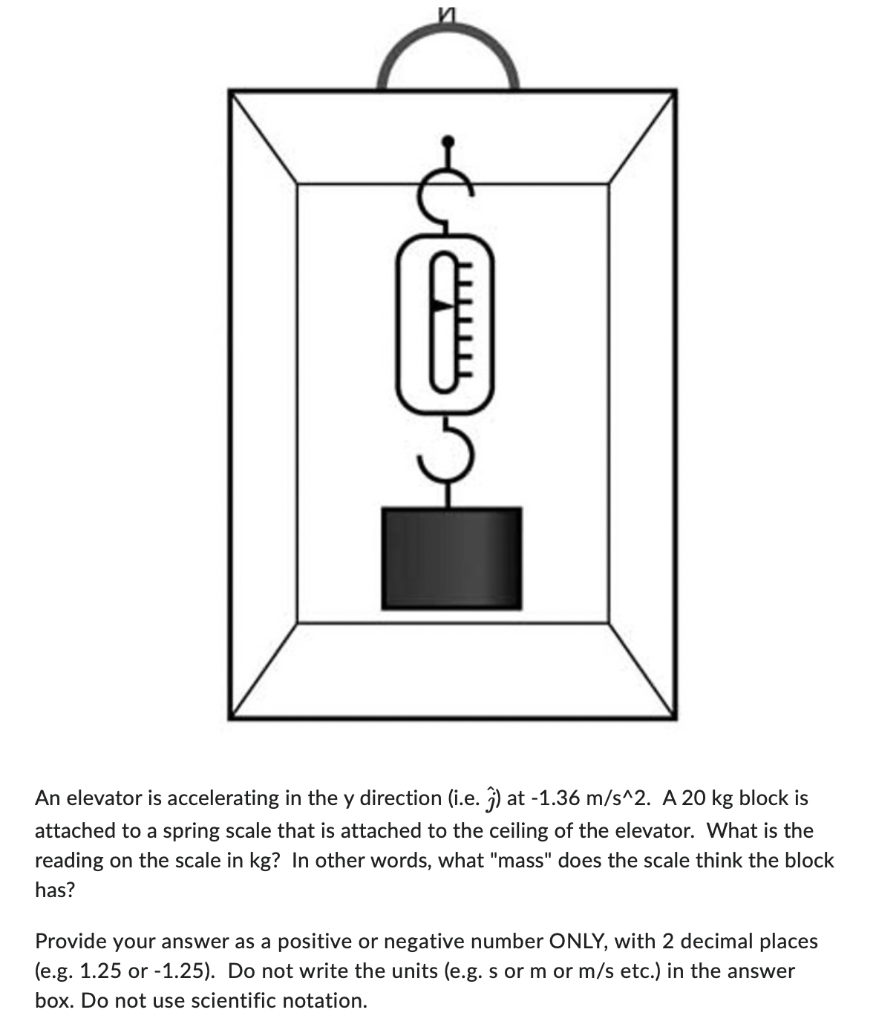 Solved An elevator is accelerating in the y direction (i.e. | Chegg.com