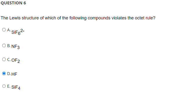 Solved The Lewis structure of which of the following | Chegg.com