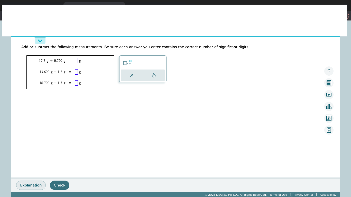 Solved Add or subtract the following measurements. Be sure | Chegg.com