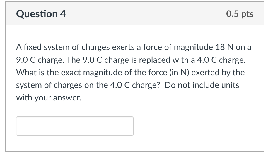 Solved A fixed system of charges exerts a force of magnitude | Chegg.com