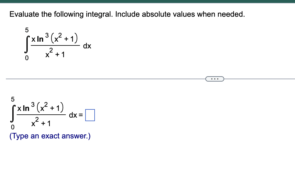 Solved Evaluate the following integral. Include absolute | Chegg.com