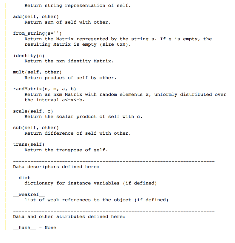 Solved # Matrix.py Matrix.py This module provides functions | Chegg.com