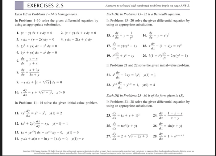 Solved EXERCISES 2.5 Answers to selected odd-numbered | Chegg.com