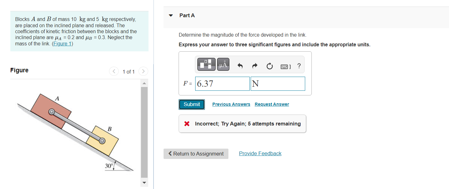 Solved Blocks A and B of mass 10 kg and 5 kg respectively, | Chegg.com