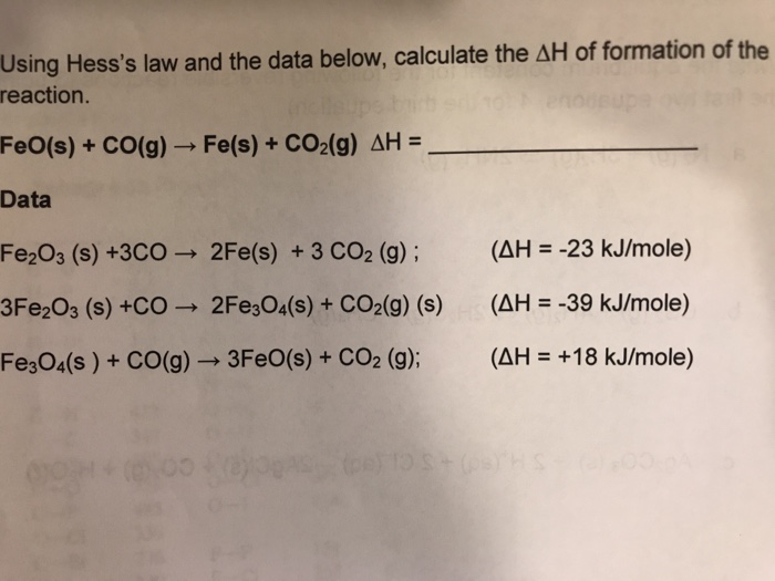 Solved Using Hess's law and the data below, calculate the | Chegg.com