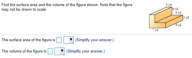 Solved Find the surface area and the volume of the figure | Chegg.com