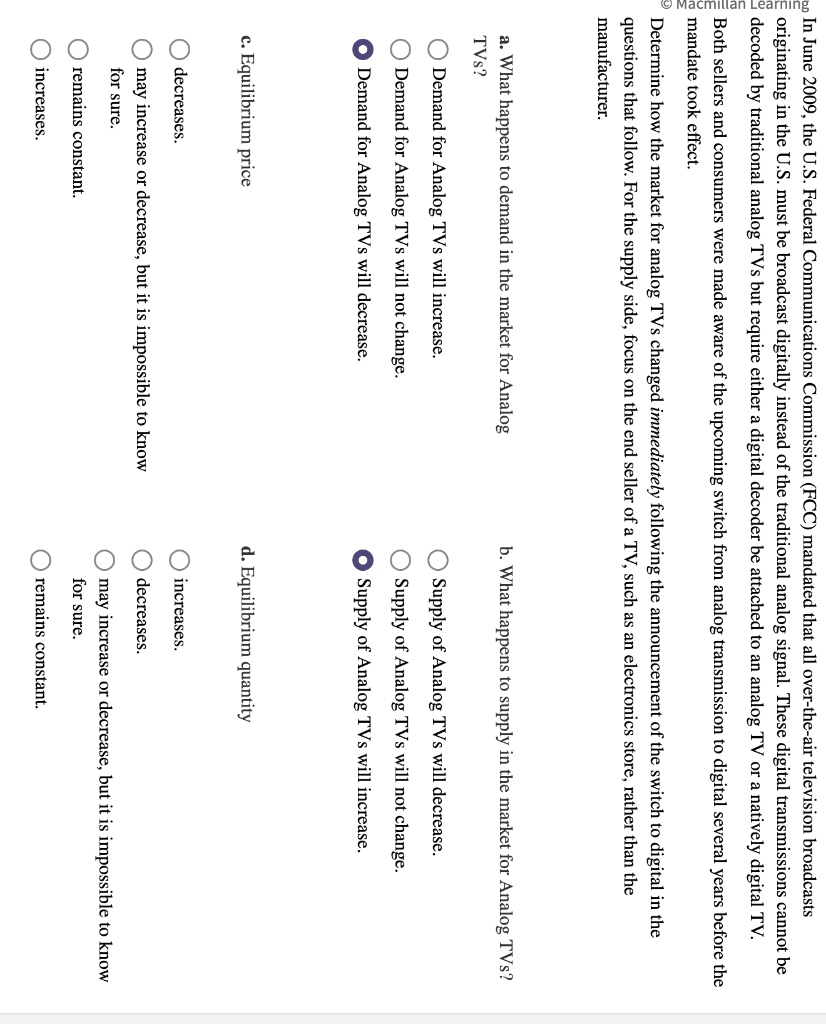Solved 0 In June 2009 , the U.S. Federal Communications | Chegg.com